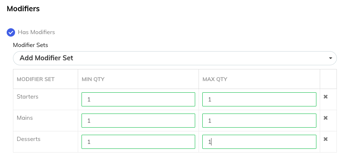 Creating "set menus" for your POS app